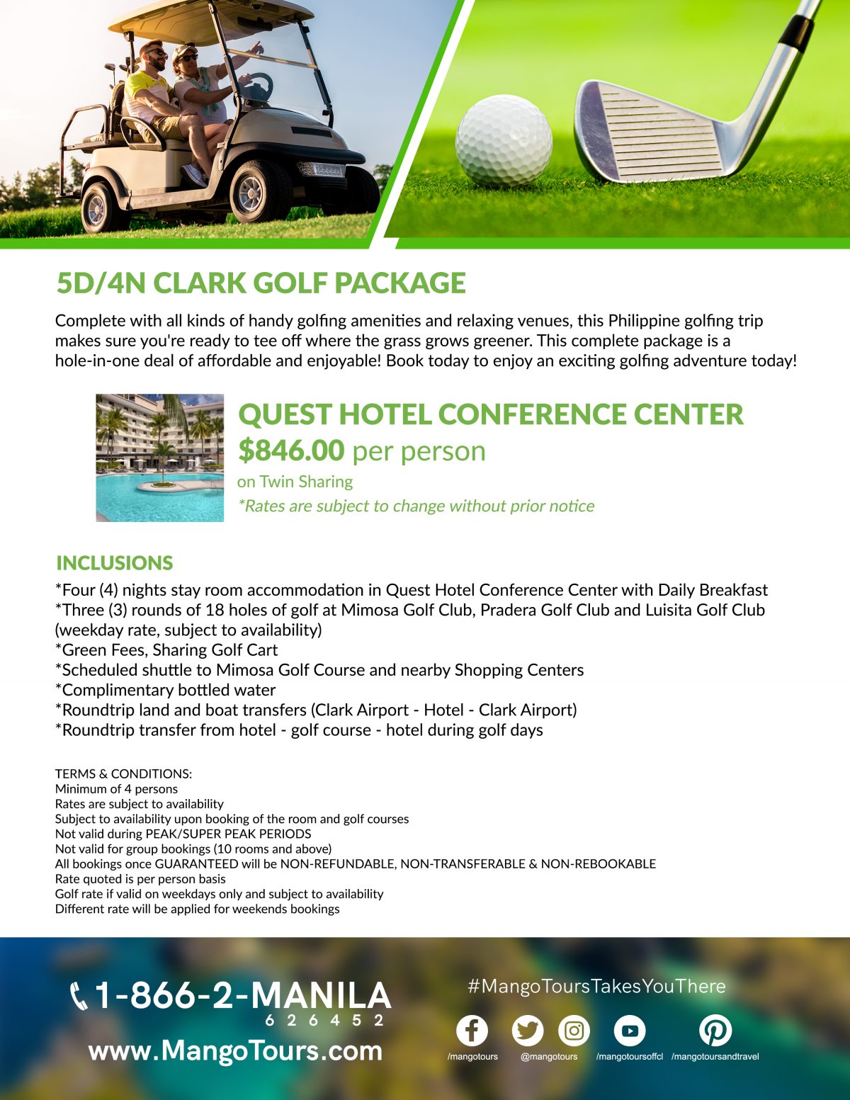 Golf Tours Packages To Manila & Clark By Mango Tours | DOT